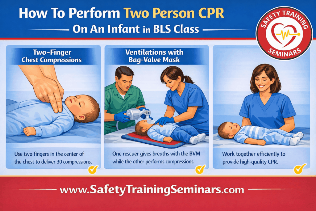 How To Perform Two Person CPR On An Infant in BLS Class - Sacramento ...